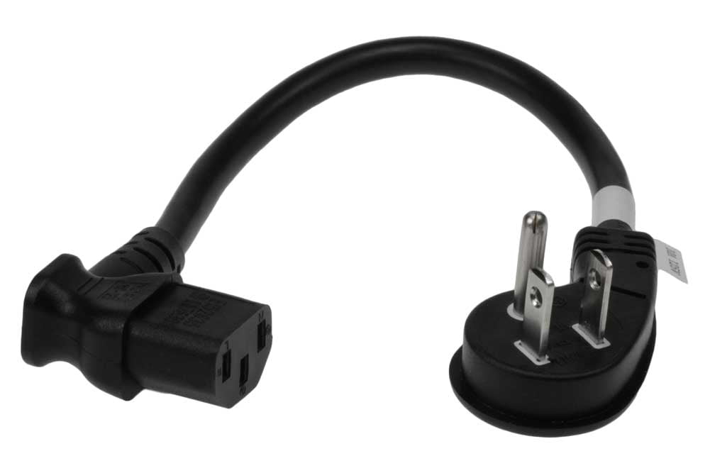SF Cable Low Profile Angle NEMA 5-15P to C13 Right Angle Power Cord, 2 ...