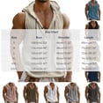 Ceisia Men's Sleeveless Hooded Henley Linen Blend Tank Top Assorted ...