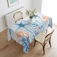 Blue Ocean Rectangle Tablecloth Starfish Fish Jellyfish Waterproof ...