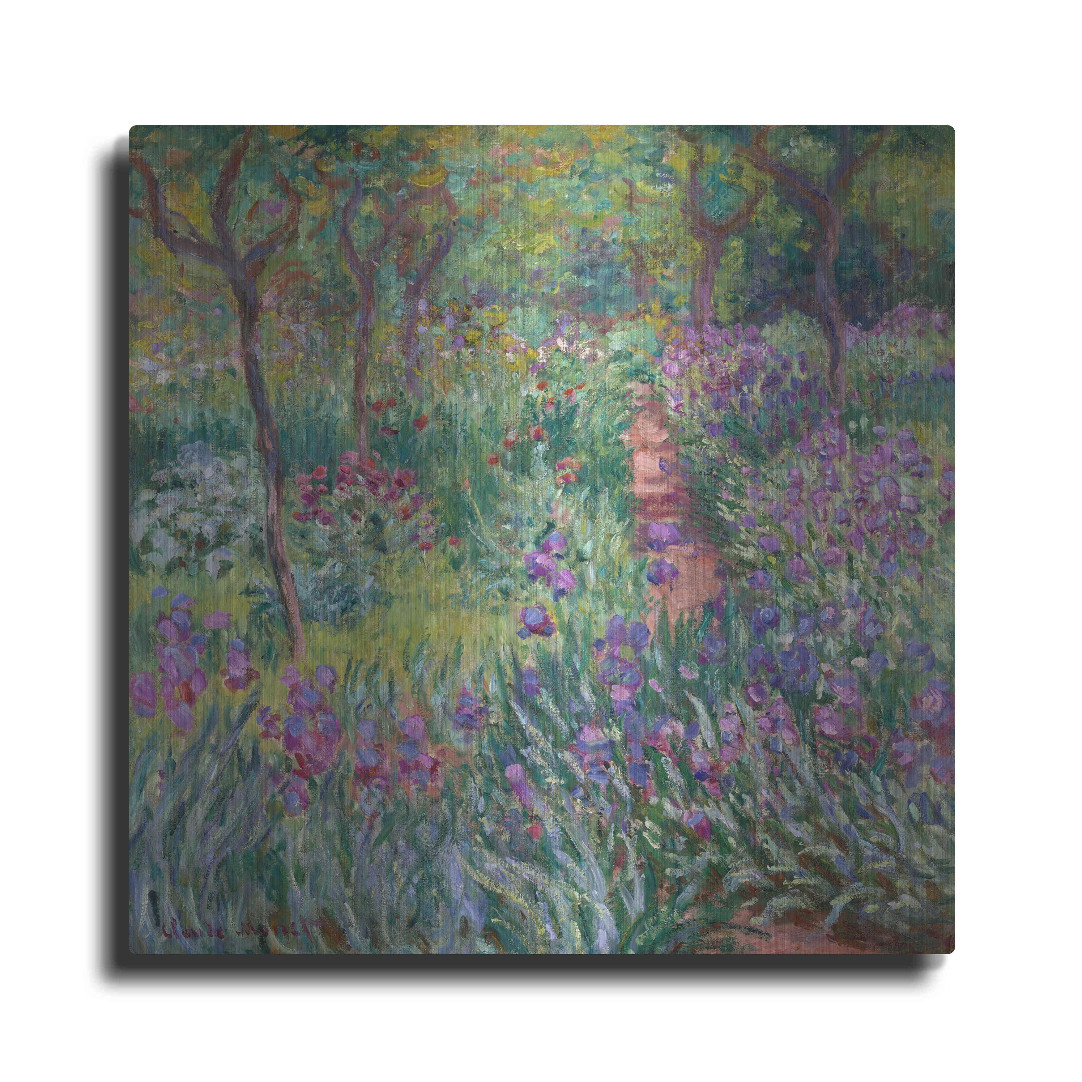 Luxe Metal Art 'The Artist’s Garden In Giverny' by Claude Monet, Metal ...