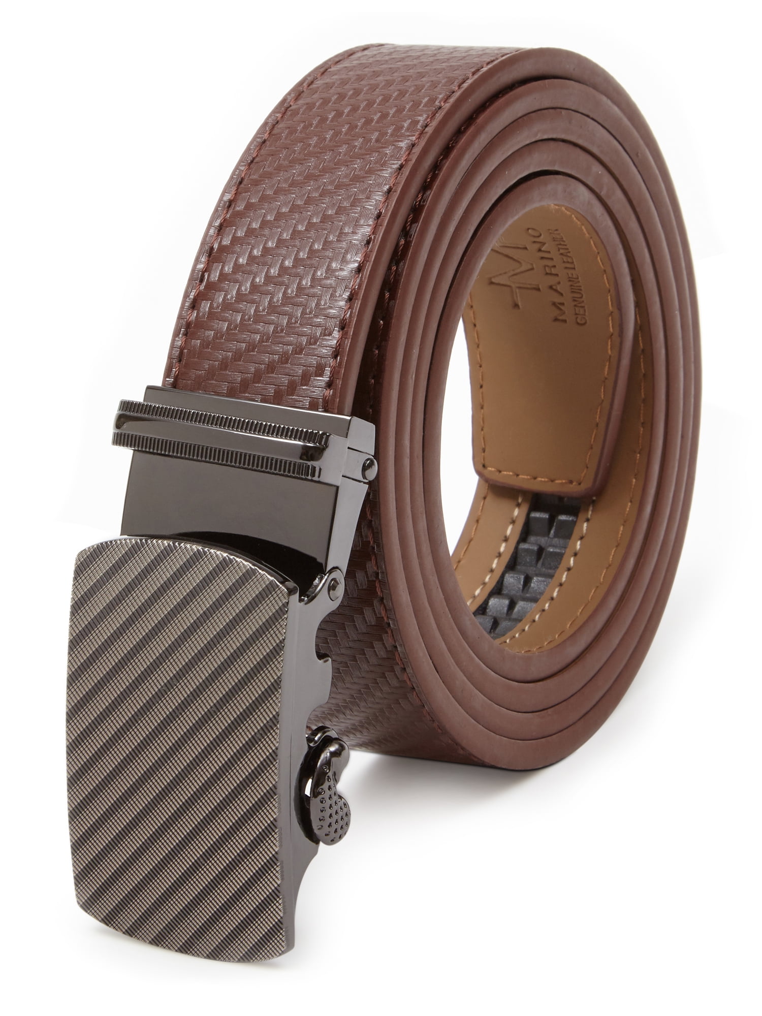 Mio Marino Men's Genuine Leather Ratchet Belt, 1.38 Belt Strap with ...