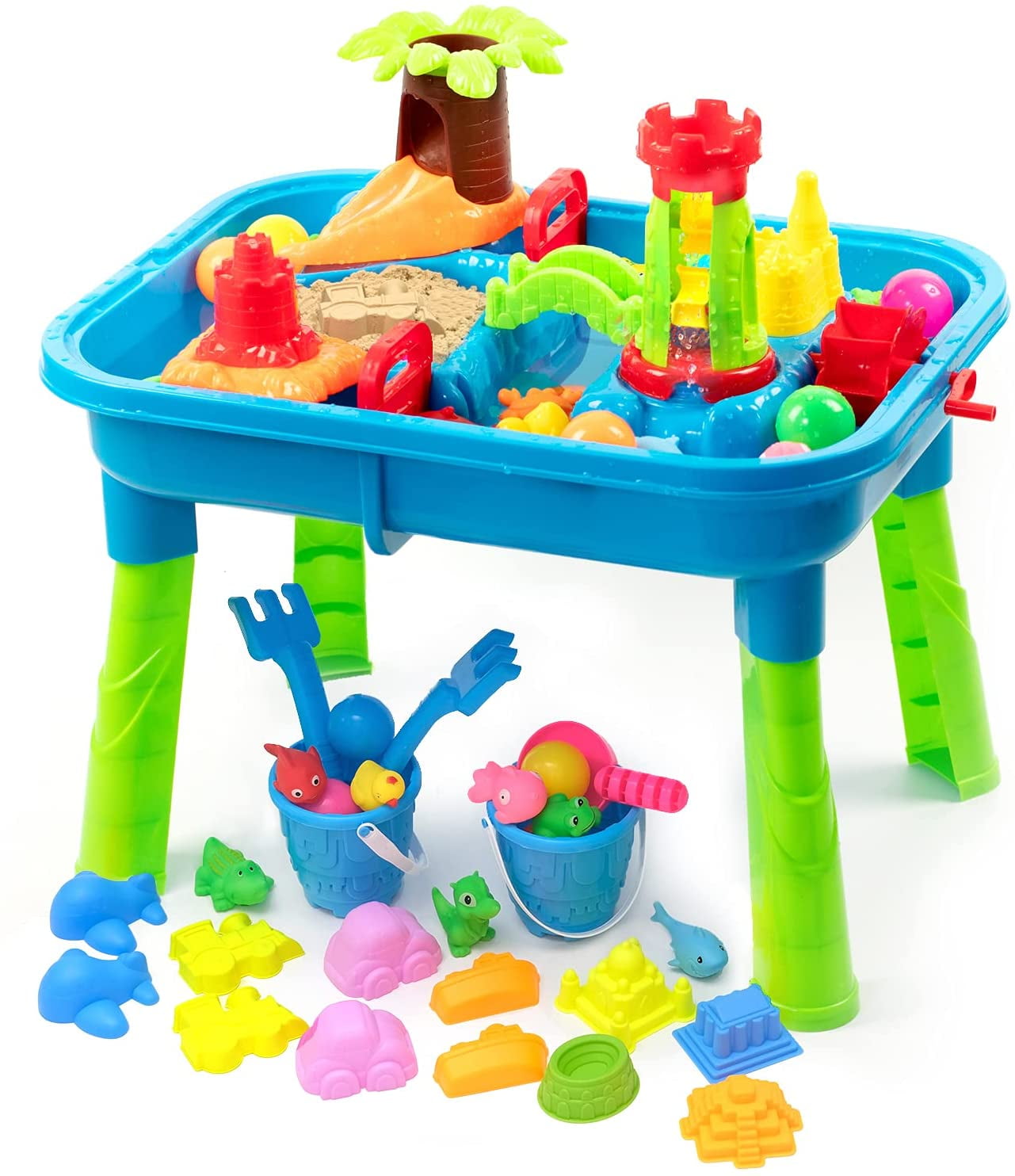 BFUNTOYS Water Table For Toddlers Kids Play Sand Water Table 2 In 1 bfuntoys-water-table-for-toddlers-kids-play-sand-water-table-2-in-1