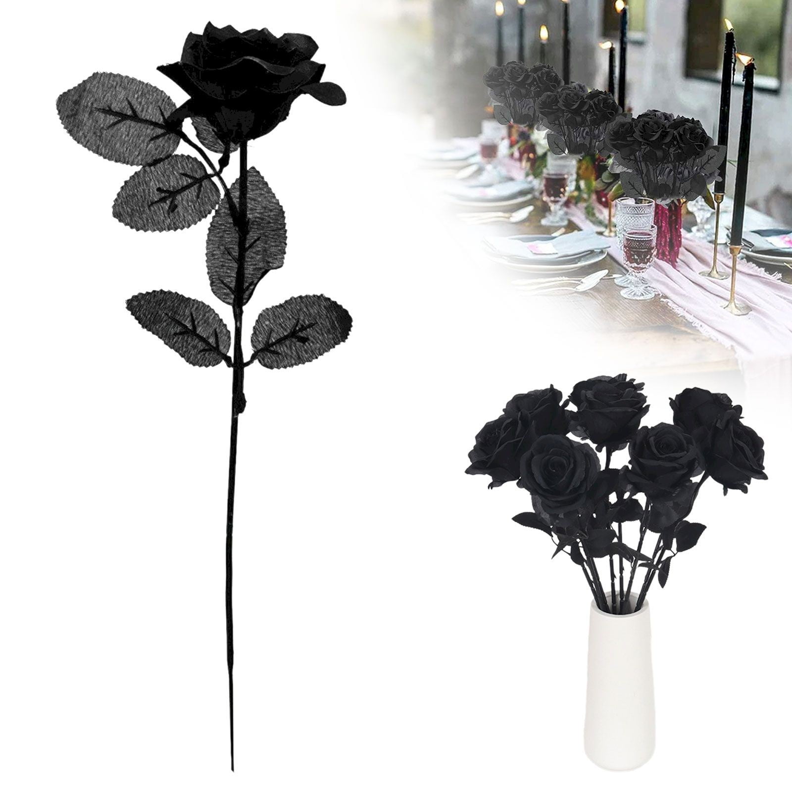 Click here for Artificial Silk Roses Bouquet Black Silk Rose Flow... prices