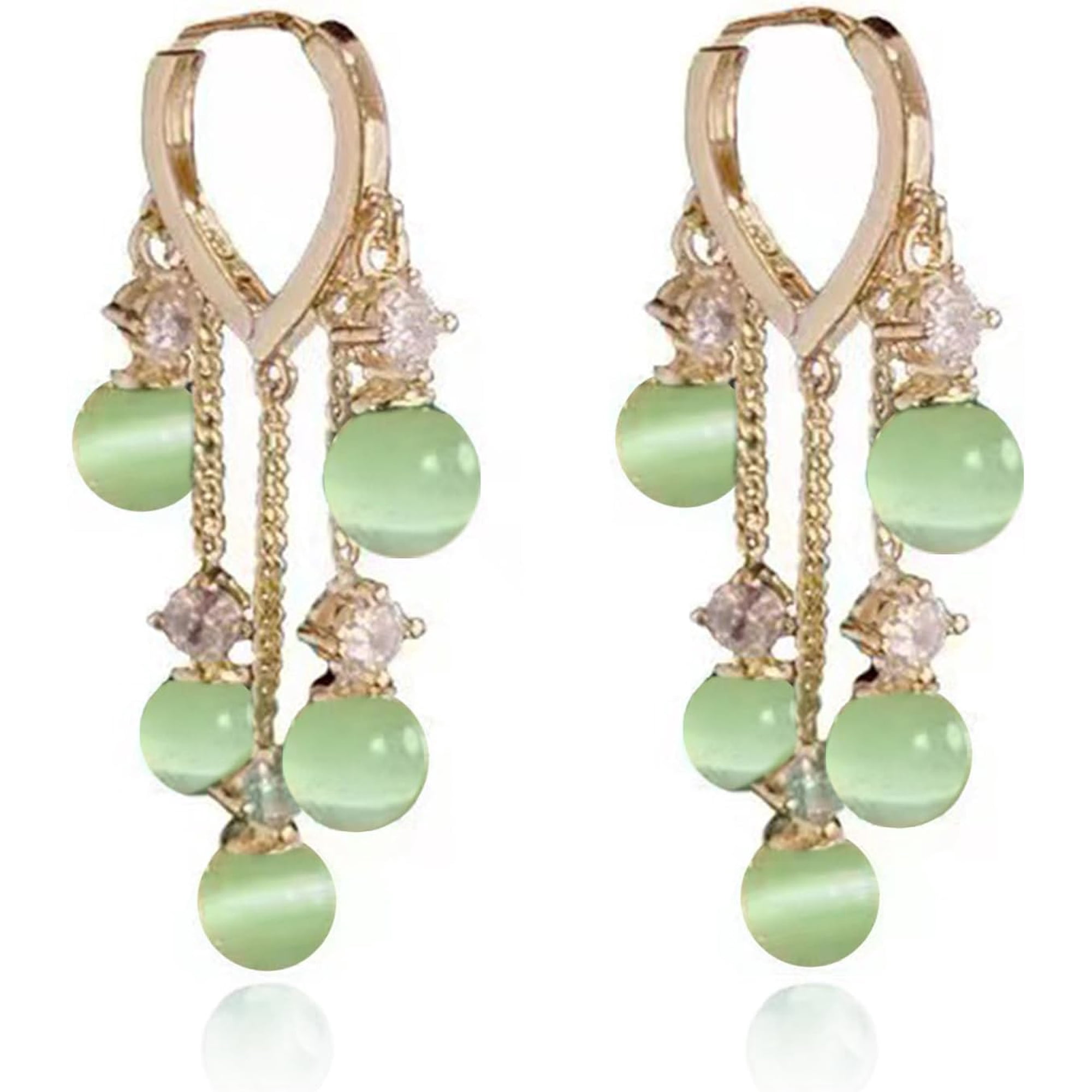 Click here for Oruyrop Jade Tassel Earrings For Women Green Cats... prices