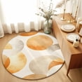 Boho Nordic Area Rug, Abstract Modern Non-Slip Felt Rubber Backing ...