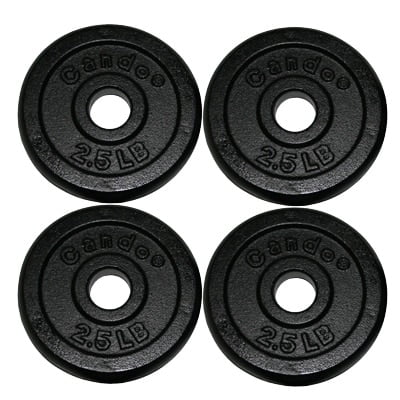 CanDo Iron disc dumbell weight plates, 20 lb set (4 ea: 2.5 lb 2 ea: 5 ...