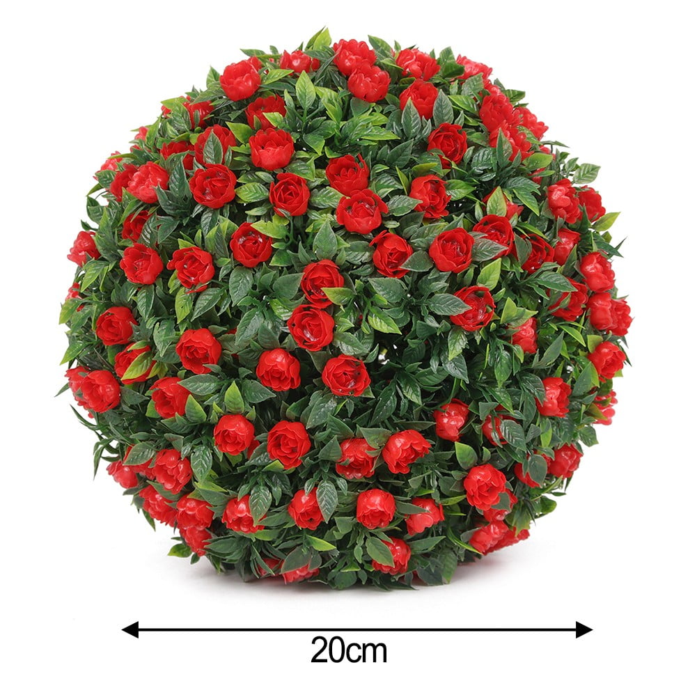 FANJIE Artificial Rose Flower Balls Topiary Hanging Garden Basket Plant UV Stable - Walmart.com