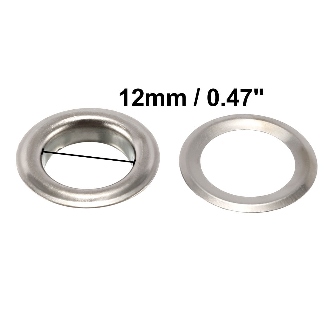 100Pcs 12mm Eyelet 19mm Flange Dia 4mm Height Brass Grommet Black w ...