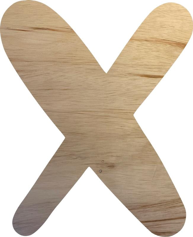 Wood Letter X Craft Shape, Unfinished 22'' Tall Small Kids Wooden ...
