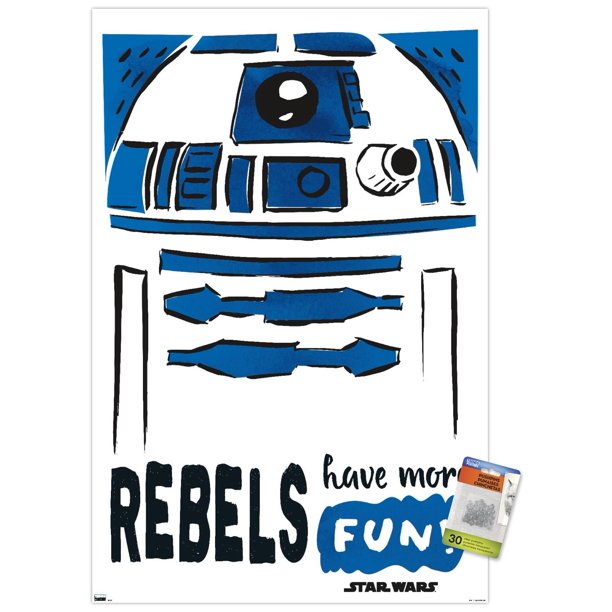 Star Wars: Saga - R2-D2 Fun Wall Poster with Pushpins, 22.375" x 34 ...