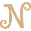 Wood MDF Letters, Unfinished 3'' Tall Curlz Monogram N, Wooden Craft ...