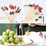 Minost Bamboo Cocktail Sticks for Fruits Snacks Desserts Christmas ...