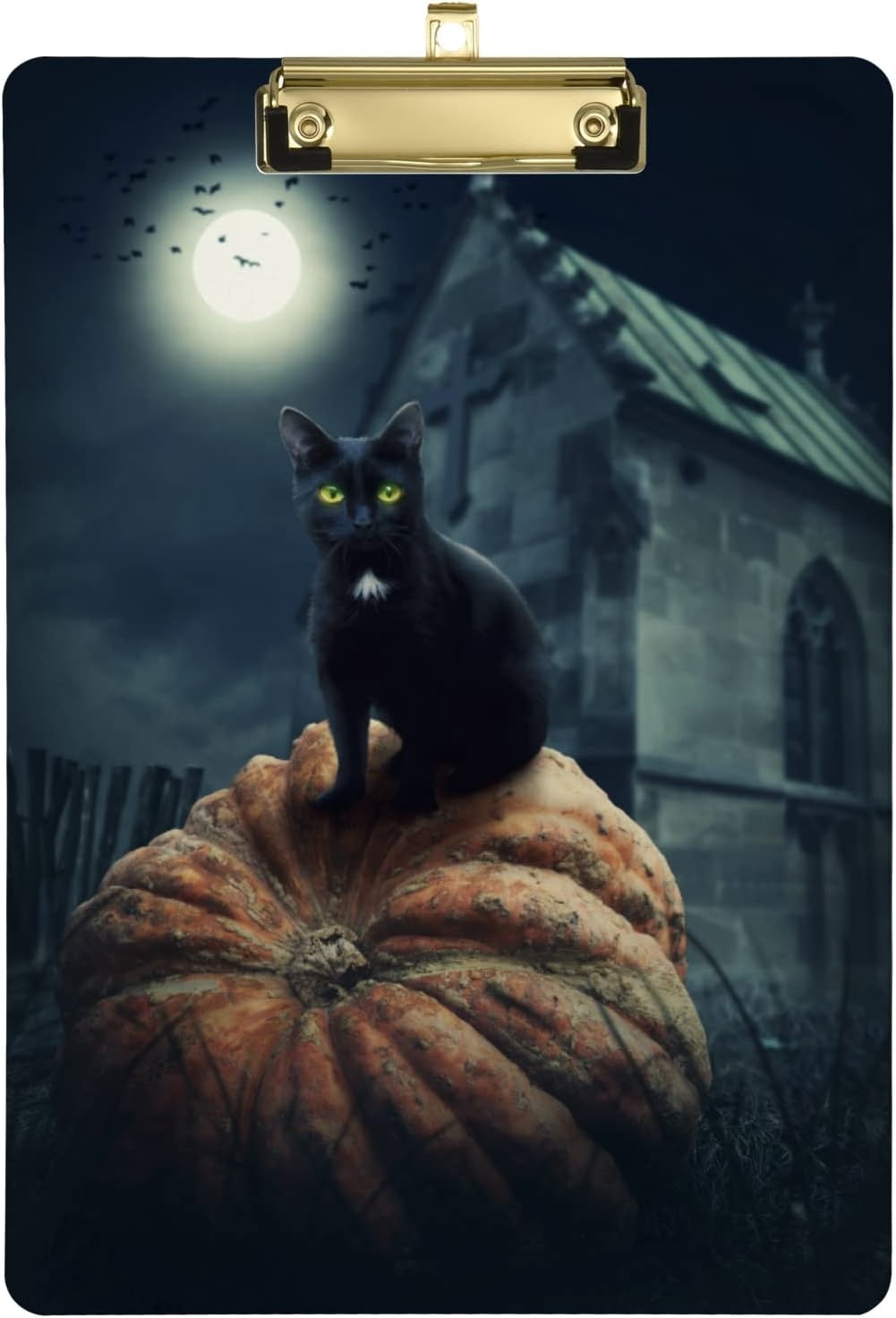 FMSHPON Black Cat Pumpkin Clipboard Hardboard Wood Nursing Clip Board ...