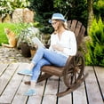 Carbonized Fir Wood Rocking Chair for Balcony and Patio | Rustic Look ...
