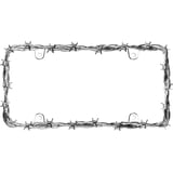 Barbed Wire II Chrome License Plate Frame Metal /w Screw Caps - Walmart.com