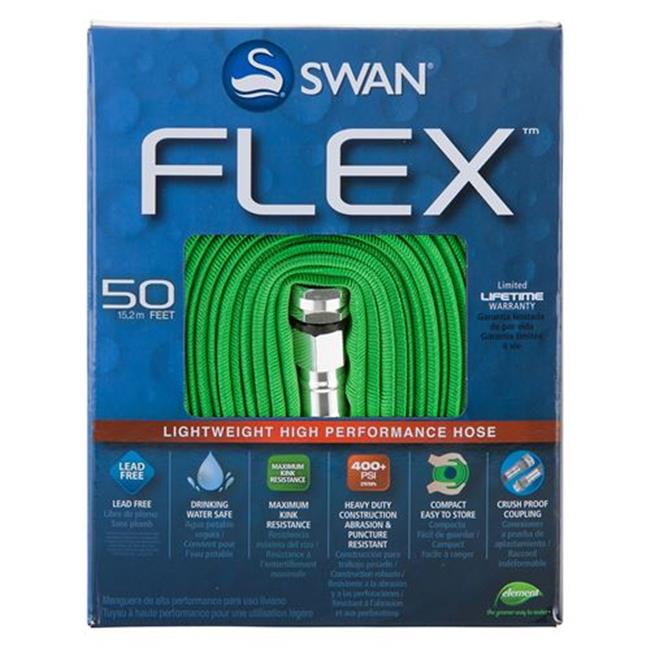 Swan Hose CSNUFG12050 50 ft. x 0.5 in. Flex Garden Hose, Green ...