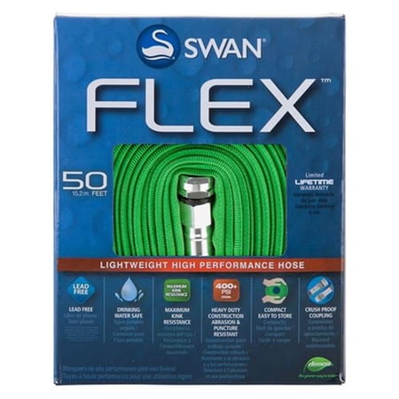 Swan Hose CSNUFG12050 50 ft. x 0.5 in. Flex Garden Hose, Green ...