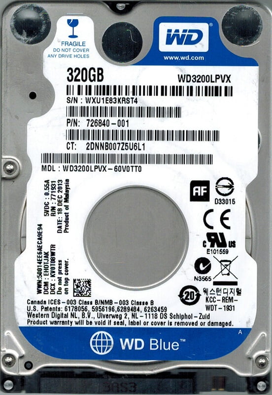 Western Digital WD3200LPVX-60V0TT0 320GB DCM: EHOTJAK - Walmart.com