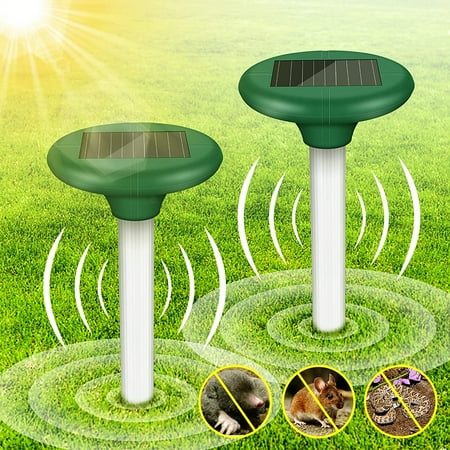 [Pack of 2] Solar Mole Repellent Ultrasonic Solar Mole Deterrent - Mole ...