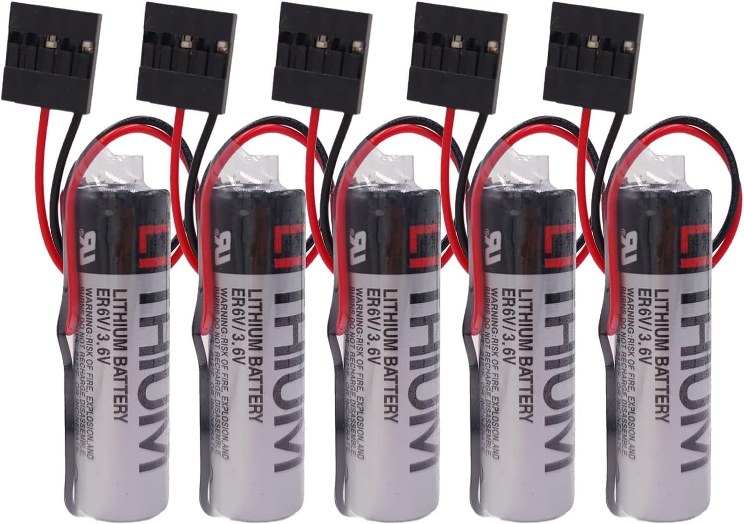 (Pack of 5) ER6VC3N ER6V/3.6V 2Ah+JAE5PIN Lithium Replacement Battery ...