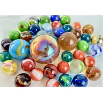 Pak-A-Game Bag of 25 Assorted Glass Marbles with 1 Shooter - Mixed ...