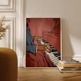 Affixzi Expressive Red and Blue Line Art Jazz Piano Poster, Unframed ...