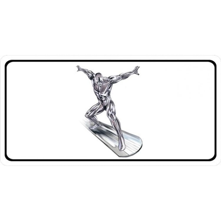 Silver Surfer On White Photo License Plate Free Personalization on this ...