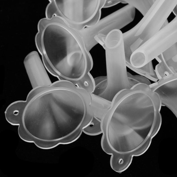 50pcs Clear Flower Shaped Mini Funnels for Filling Small Essential Oils ...