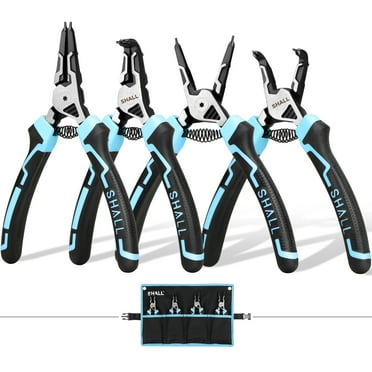 4 In 1 Snap Ring Pliers Set Internal External Circlip Pliers with Straight Bent Jaw for Ring ...