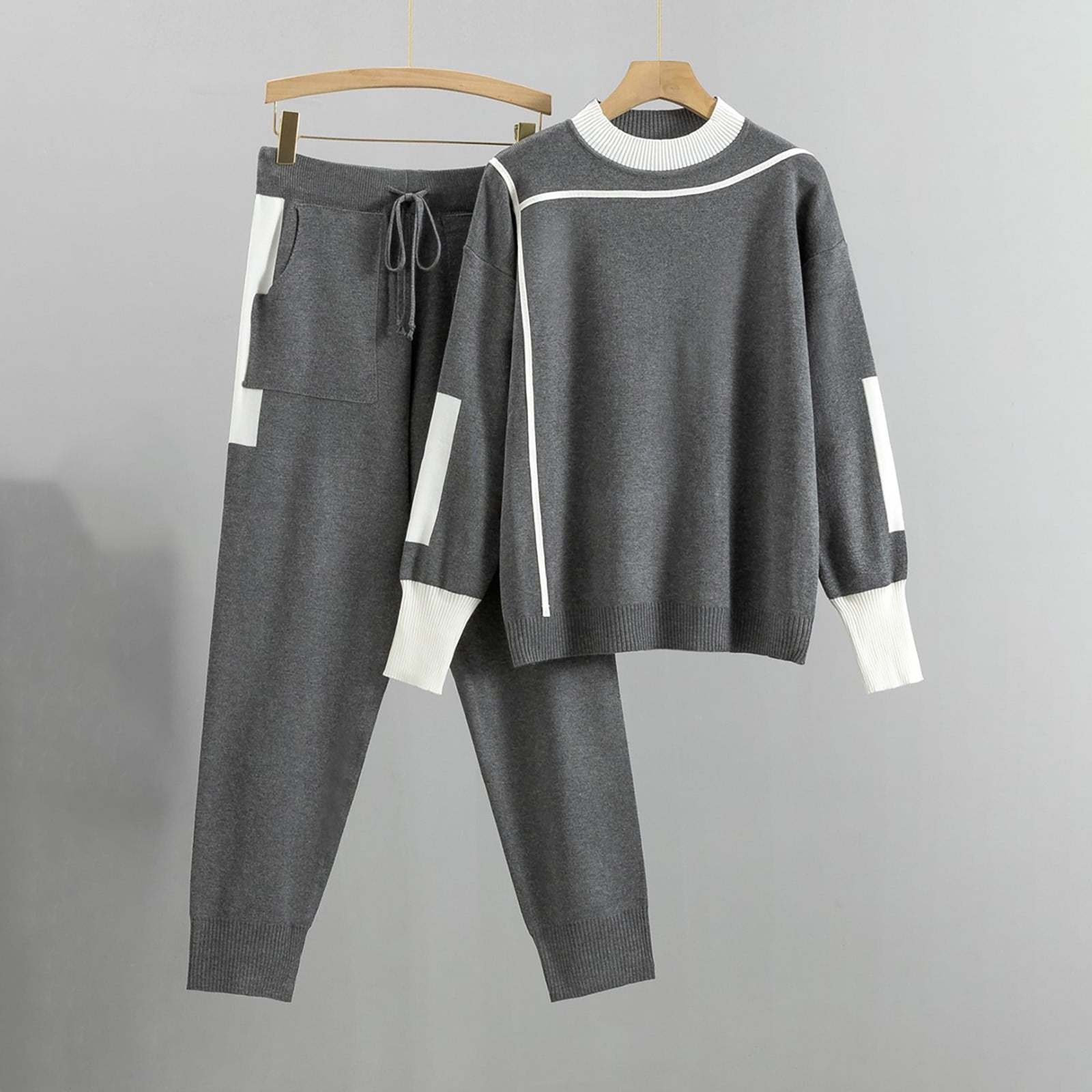 Click here for Ganfancp Women Two Piece Outfits Sets Pantsuit Kni... prices