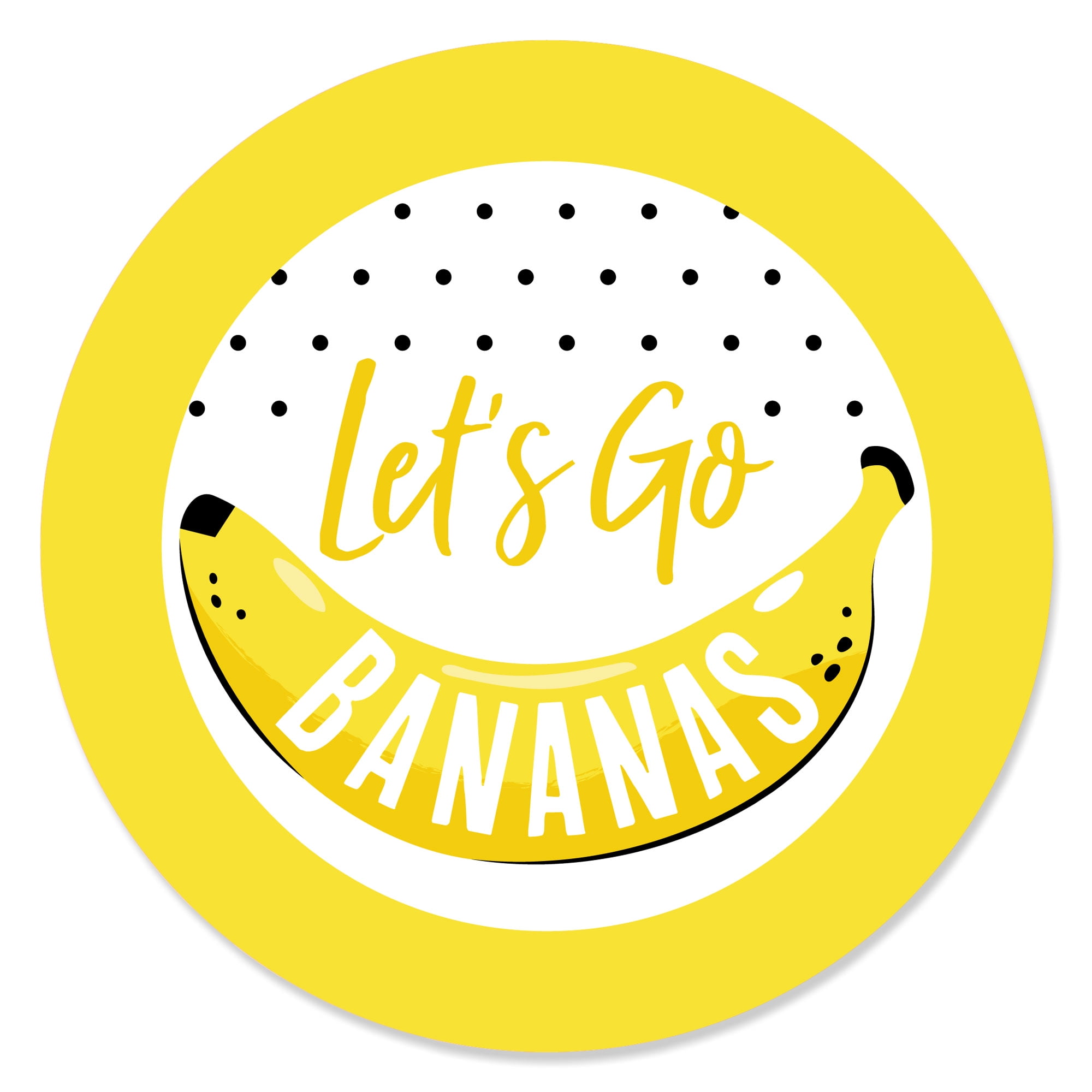 Big Dot of Happiness Let's Go Bananas - Tropical Party Circle Sticker ...