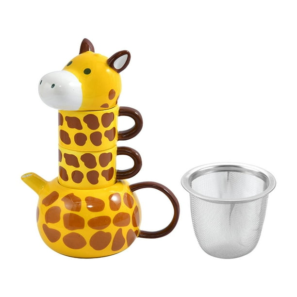 Giraffe Teapot Tea Cup Set Kids Gift with Lid Milk Cups for Table Home ...