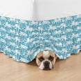 Blue Palm Tree Bed Skirt Bed Skirts King Size 18 Inch Drop, Summer ...