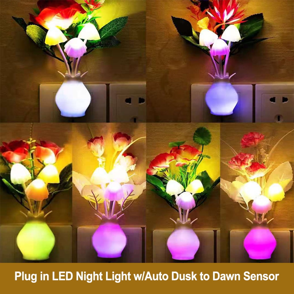 mmirethe Night Light Flower Decorative Romantic Wall Socket Lamp ...