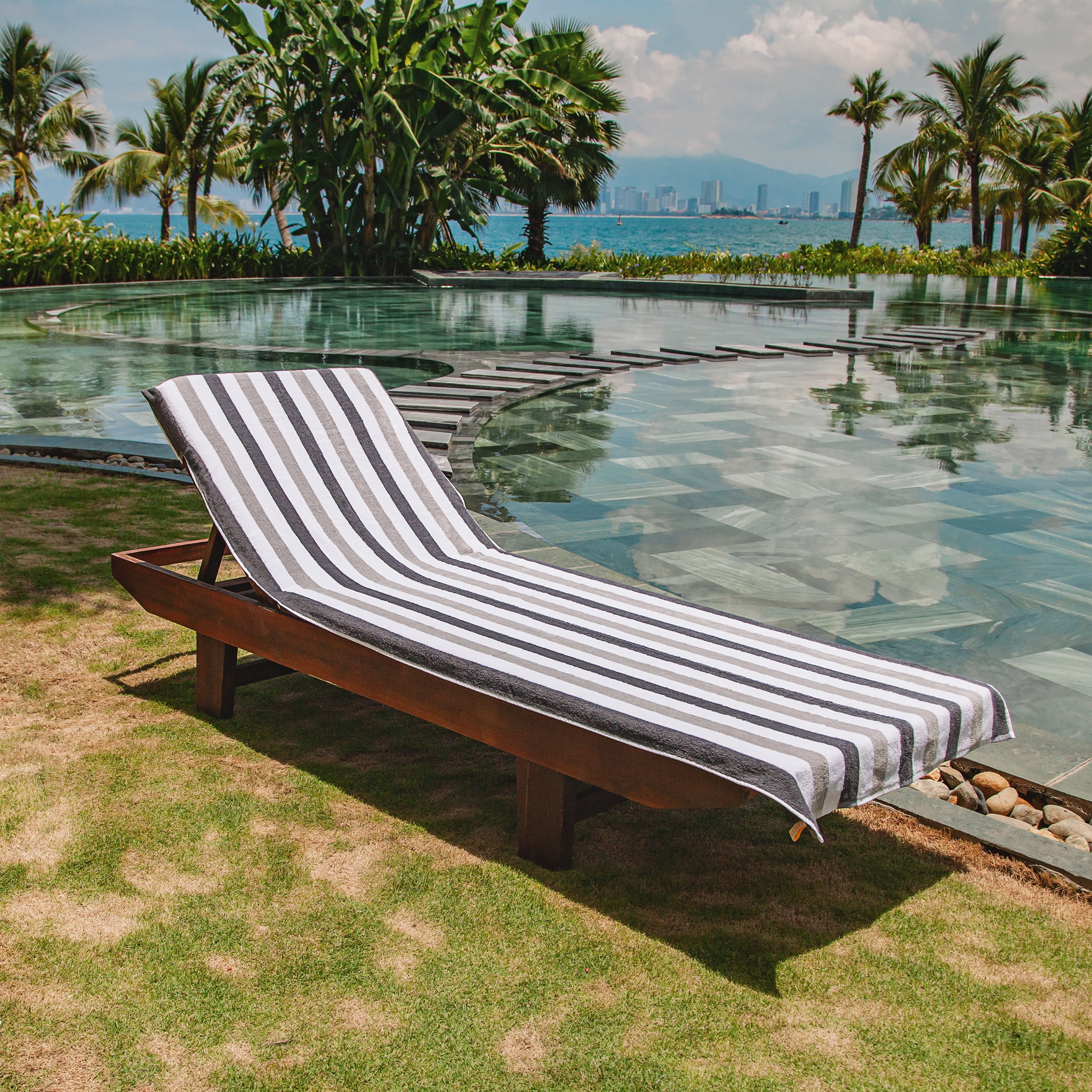 Arkwright Cabo Cabana Chaise Lounge Covers - 100% Cotton Terry - 30 x ...