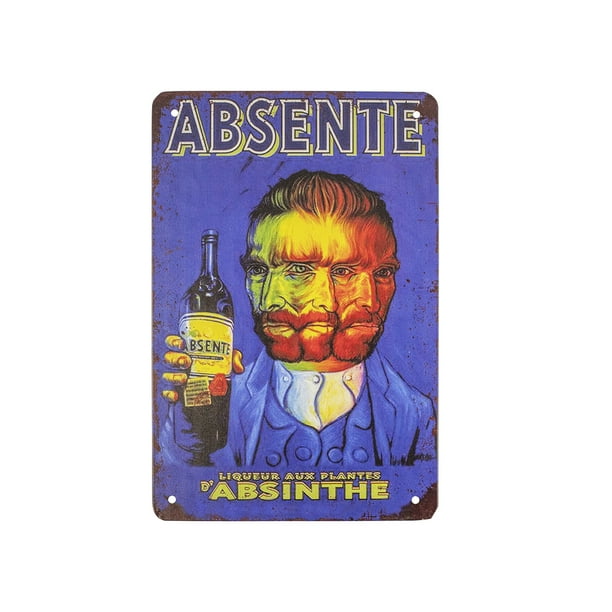 Retro Vincent Van Gogh Alcohol Ad Wall Art Absinthe Metal Pub Absente ...