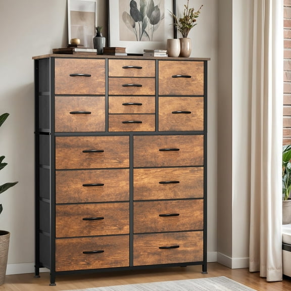 JULY'S SONG 6 Drawer Dresser with Smooth Curved Edges, Handless Wood ...