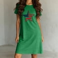 Feancey Womens 4th of July T-Shirt Dress Novelty Patriotic Print Short ...