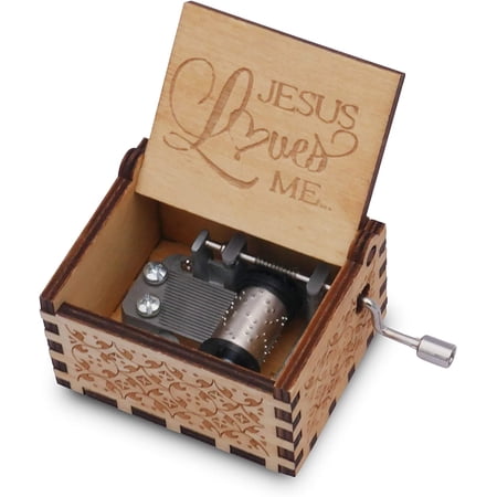 epiphaneia Small Jesus Loves Me Wood Music Box Gifts for Christian ...