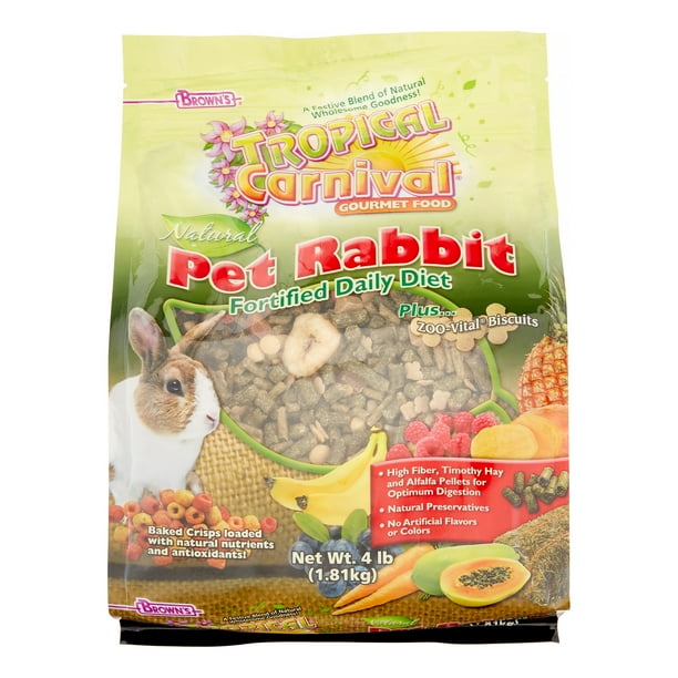 Brown's Tropical Carnival Rabbit Small Animal Food, 4 Lb - Walmart.com