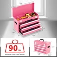 3 Drawer Metal Tool Box, Portable Metal Tool Box with EVC Liners and ...