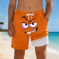 Boy Swim Trunks Kids Face Print Swim Trunks with Mesh Liner Summer ...