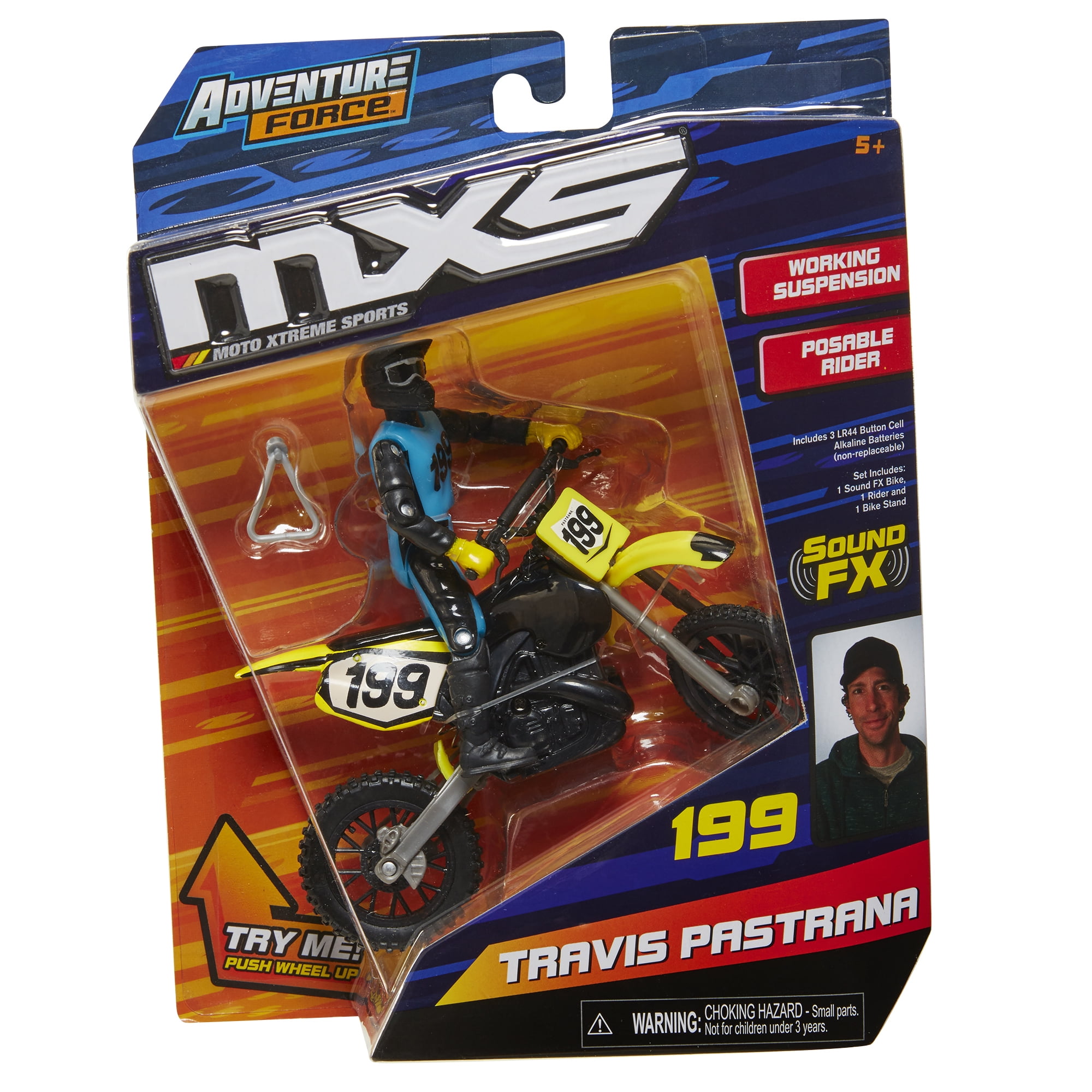 Adventure Wheels MXS Travis Pastrana Bike and Rider with Sound Effects ...
