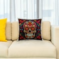 3drose, Sugar Skull with a Festive Background in the Style of Stained ...
