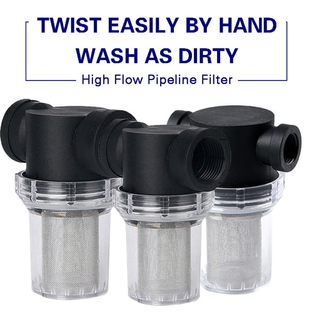 Garden Pond 20mm Inline Mesh Strainer Water Pump Irrigation High Flow ...