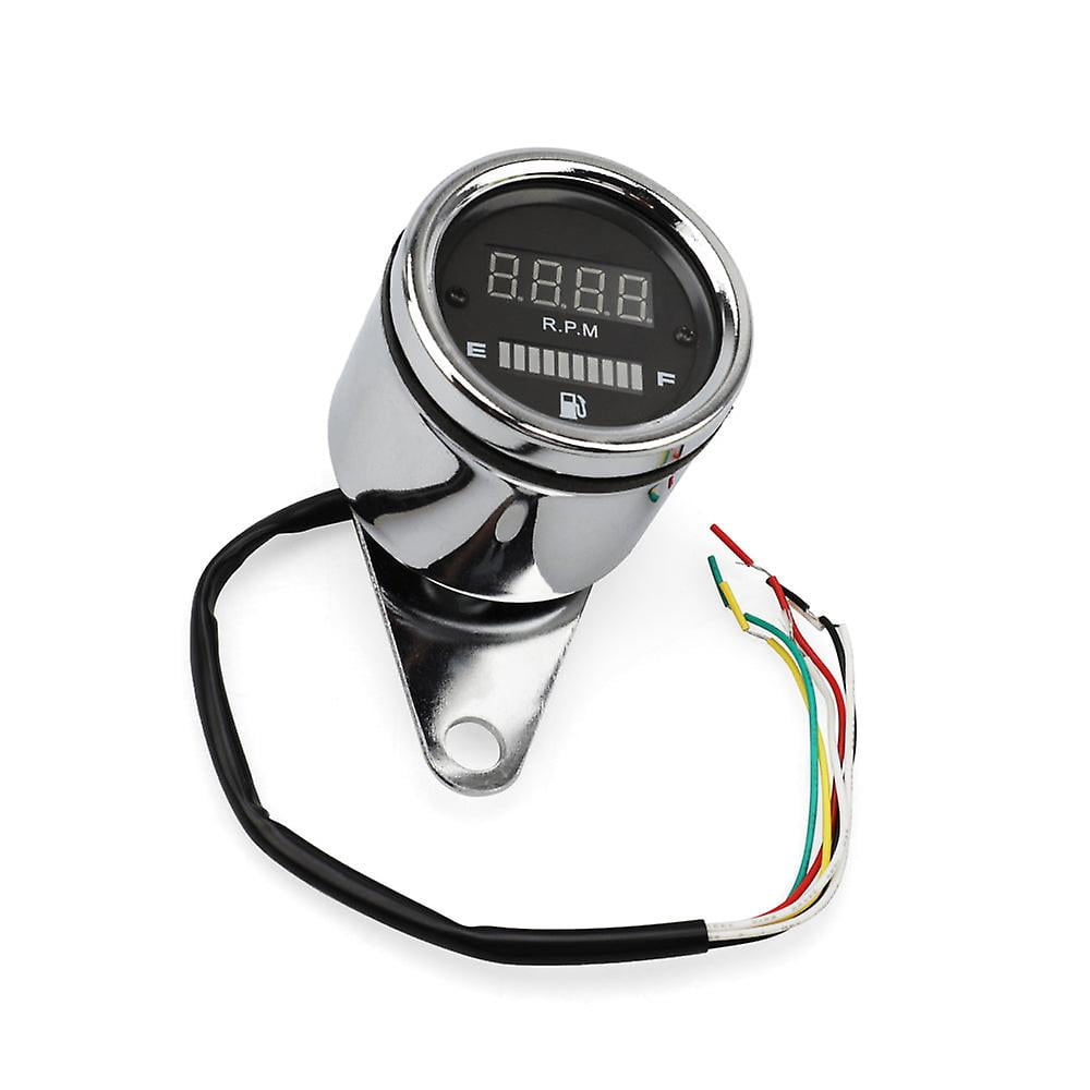 Dc 12v waterproof motorcycle 2 in 1 tachometer rpm gauge fuel level ...