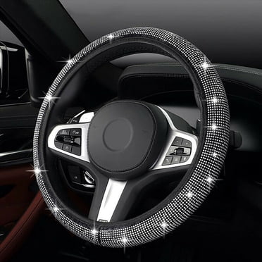 EING Steering Wheel Cover Leather Crystal Bling Anti-Slip Auto Car ...