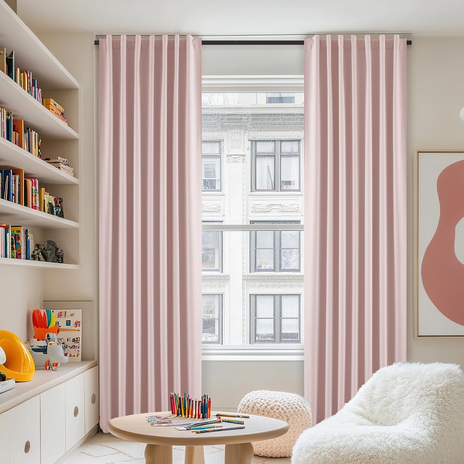 Click here for Rejoda-90 Inch Back Tab Blackout Linen Curtains 2... prices