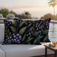 2 Pack Outdoor Waterproof Throw Pillow Covers,Watercolor Purple Berry ...