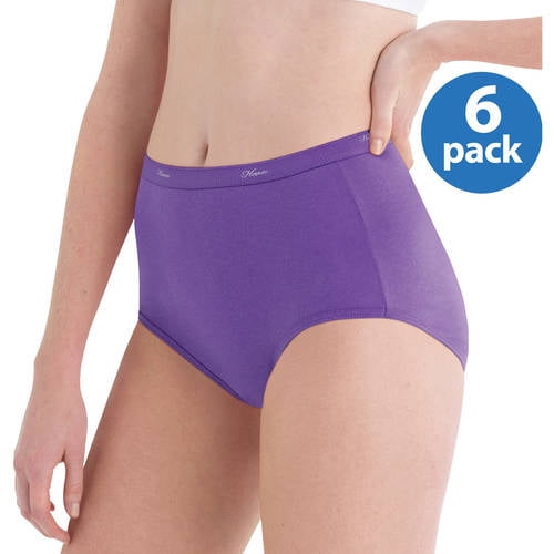 Hanes Womens Cotton No Ride Up Assorted Brief Panties 6 Pack